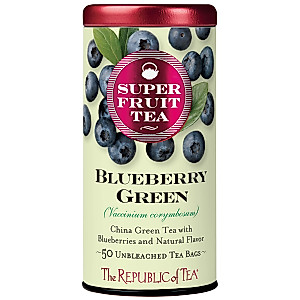 The Republic of Tea Organic Blueberry Green Superfruit Tea, 50 Tea Bag Tin
