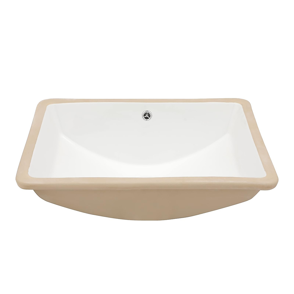 Mocoloo Undermount Bathroom Sink 21 x 15 Inch Rectangle Porcelain White Ceramic Bathroom Sink 8 Inch Deep Basin with Overflow Small Lavatory Vanity Top Under Mounted the Counter