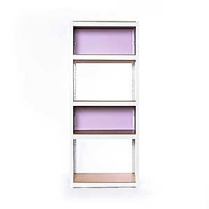 KEPSUUL White 5 Tier Customizable Storage Shelving Unit Heavy Duty Modular Metal Organizing Rack for Kitchen, Pantry, Closet, Office, 32.1" W X 16.4" D X 76.9" H, 2 Set of Side & Back Panels, Purple