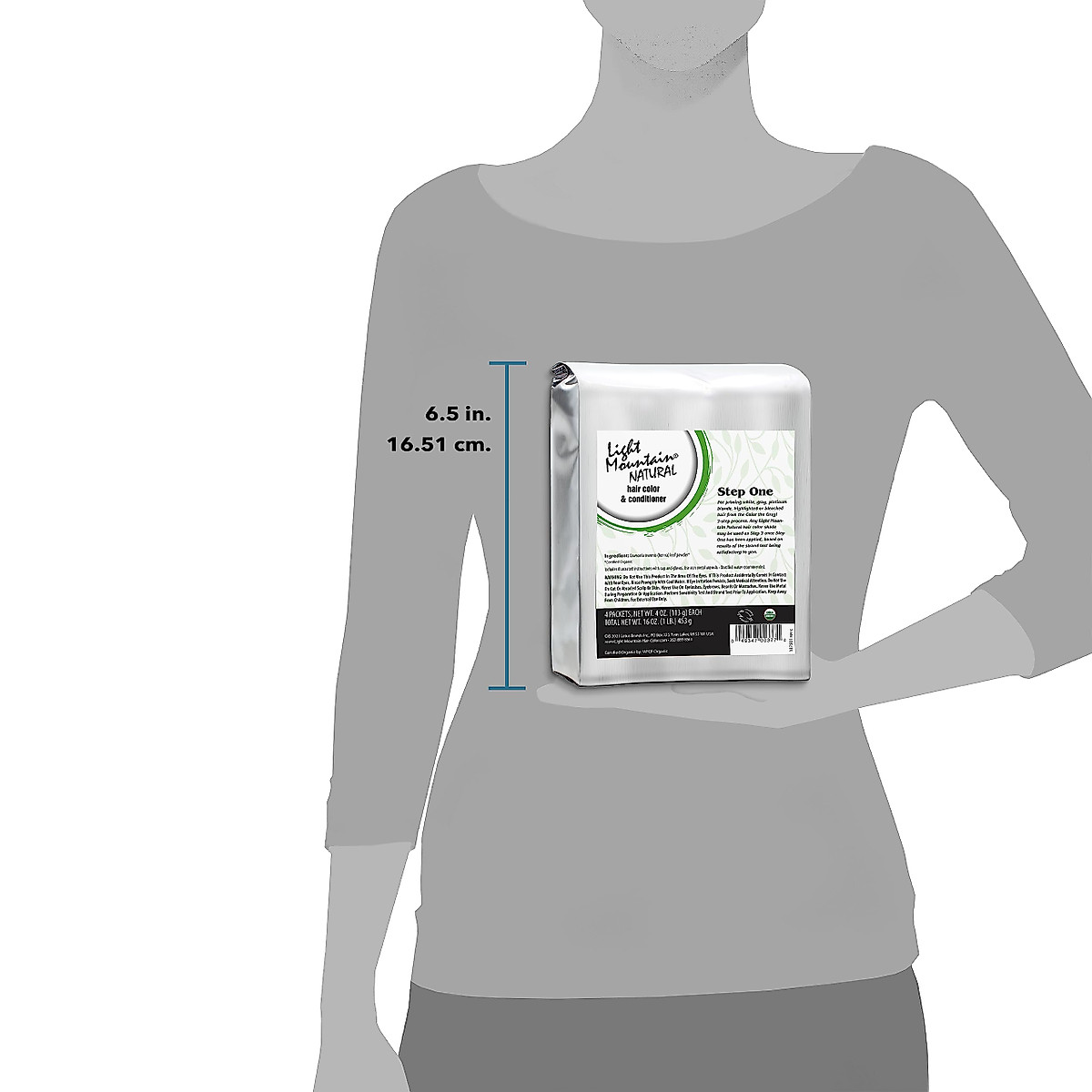 Light Mountain Natural Color the Gray Step 1 - Bulk 1 Pound Powder for Covering White, Gray, or Platinum Blond Hair, 16 Oz