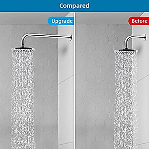 Hibbent 16 Inch All Metal Shower Extension Arm, Extra Long Shower Arm with Flange, Stainless Steel Rainfall Shower Arm Water Outlet, Wall Mounted Shower Head Extender Arm, Chrome