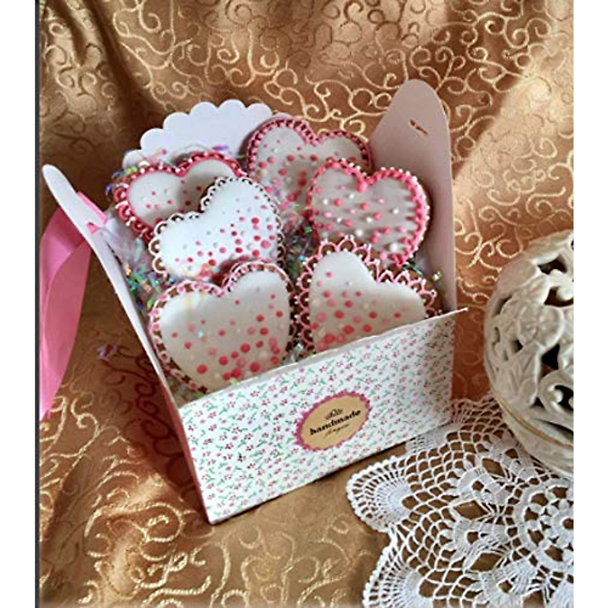 Chilly Gift Treat Boxes 20 Pack Gift Boxes with Ribbons for Cake, Cookies, Goodies, Candy, Handmade Bath Bombs Shower Soaps for Party, Christmas, Birthdays, Weddings (Flower Patterned)