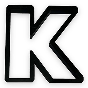 K Capital Block Letter Cookie Cutter with Easy to Push Design (3.5 inch)