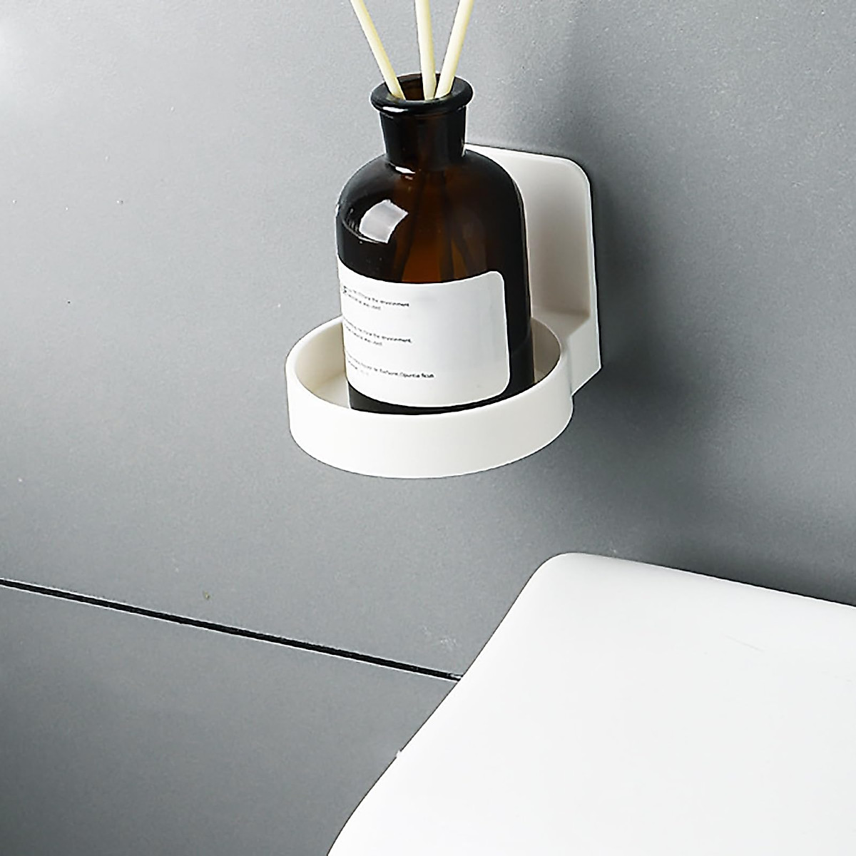 Cyrank Small Round Floating Shelf, Wall Mounted Cup Holder for Bathroom Shower Organizer Caddy Bottle Racks Small Wall Shelf Round Floating Shelves for Wall Decor