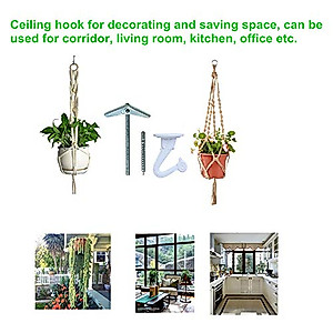 LifeUnite 8 Sets Ceiling Hooks for Hanging Plants, White Heavy Duty Swag Hook with Hardware