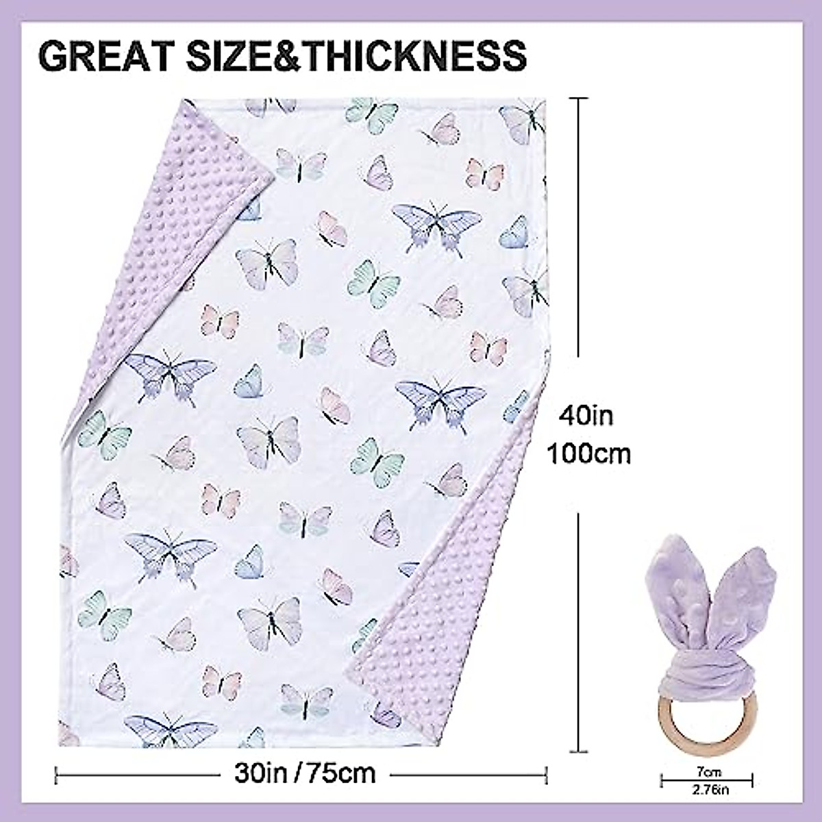 Baby Blankets for Boys Girls Soft Minky Blanket for Newborn Infant Toddler Used for Crib Stroller Nursery (Butterfly)