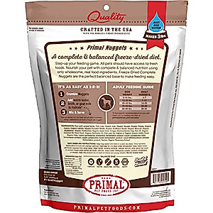 Primal Freeze Dried Dog Food Nuggets Pork 14 oz, Complete & Balanced Scoop & Serve Healthy Grain Free Raw Dog Food, Crafted in The USA