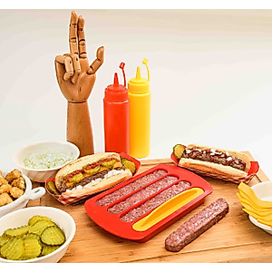 Mobi-The New Cool Way to Eat a Hamburger- Hot Dog Shaped Burger Mold