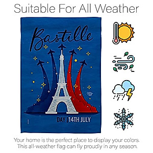Ornament Collection Bastille 14th July Garden Flag Set Wood Dowel Regional Day French National CelebrationFrance Country House Decoration Banner Small Yard Gift Double-Sided, Made in USA