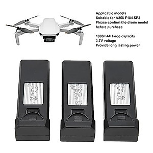 PUSOKEI 3PCS RC Drone Battery, 3.7V 1800MAH Quadcopter Drone Battery Replacement Battery for A258 F184 SP3 RC Drone