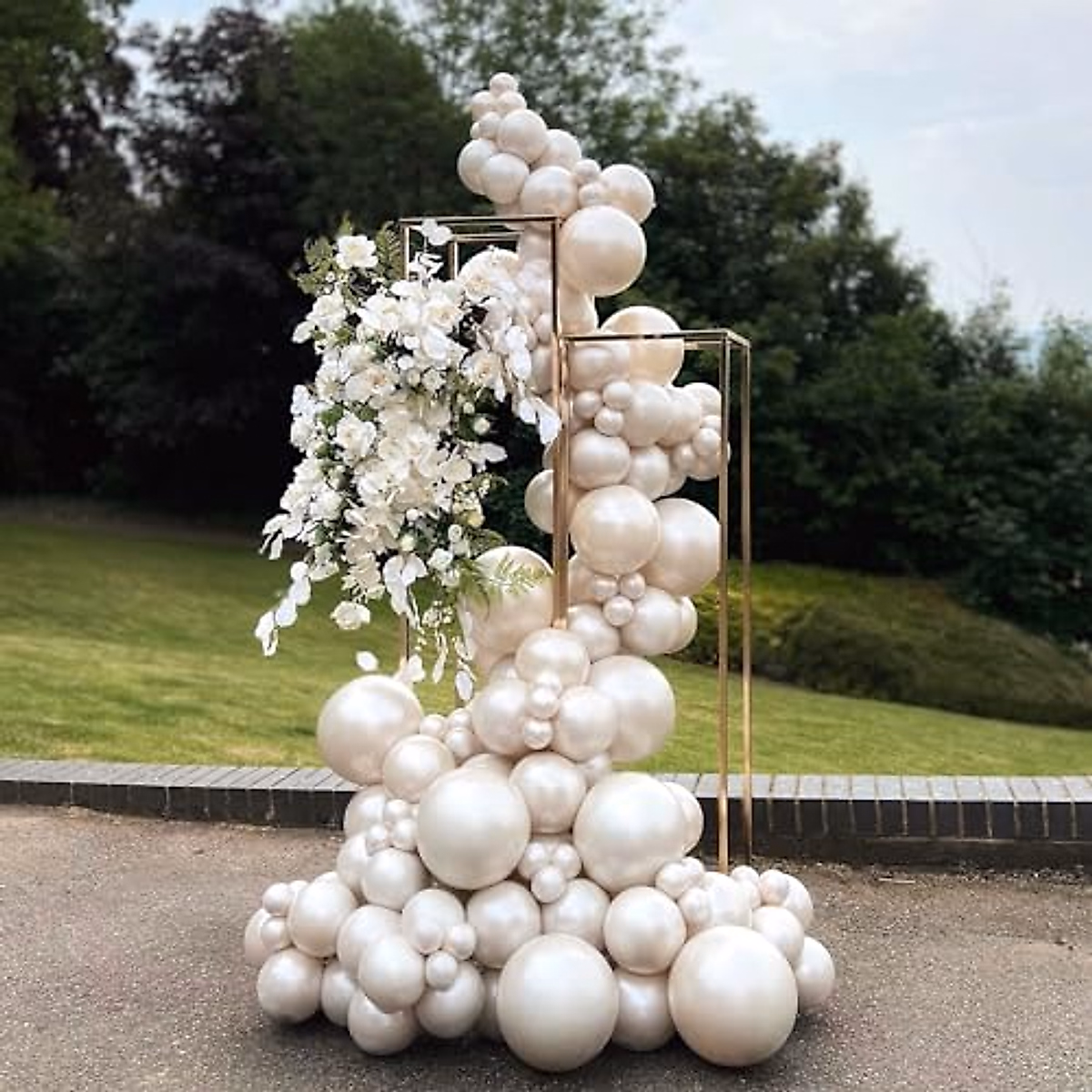 Pearl White Sand Balloons 12 Inch, 60 PCS Beige Cream Off White Pearl Balloons, Boho Neutral Nude Tan Latex Helium Party Balloon for Garland Birthday Wedding Baby Shower Anniversary Party Decorations