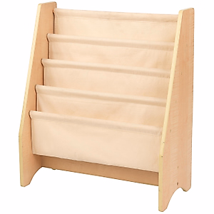 KidKraft Wood and Canvas Sling Bookshelf Furniture for Kids – Natural, Gift for Ages 3+