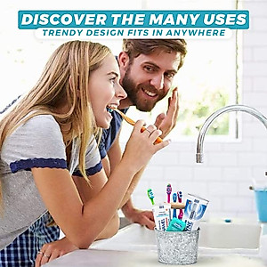 Saratoga Home Farmhouse Sponge Holder for Kitchen Sink No-Scratch, Rust-Resistant Coated Galvanized Steel with Rustic Wooden Accent, Caddy Fits 2+ Sponges, Pads and Scrub Brushes