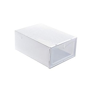 FRIDG Really Useful Boxes, Really Useful Organiser, Storage Boxes in a Clear Plastic Organiser and Clear Boxes Transparent Stackable Storage Box Shoes Drawer Case Organizer White M