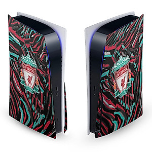 Head Case Designs Officially Licensed Liverpool Football Club Abstract Brush Art Vinyl Faceplate Sticker Gaming Skin Decal Cover Compatible With Sony PlayStation 5 PS5 Disc Edition Console