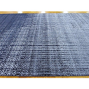 Unique Loom Del Mar Collection Area Rug - Jennifer (10' 6" x 16' 5" Rectangle, Blue/ Navy Blue)