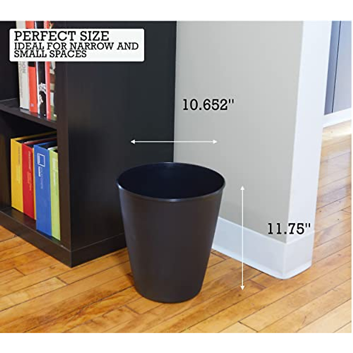 United Solutions 3 Gallon Trash Can Waste Basket, Black 2 Count