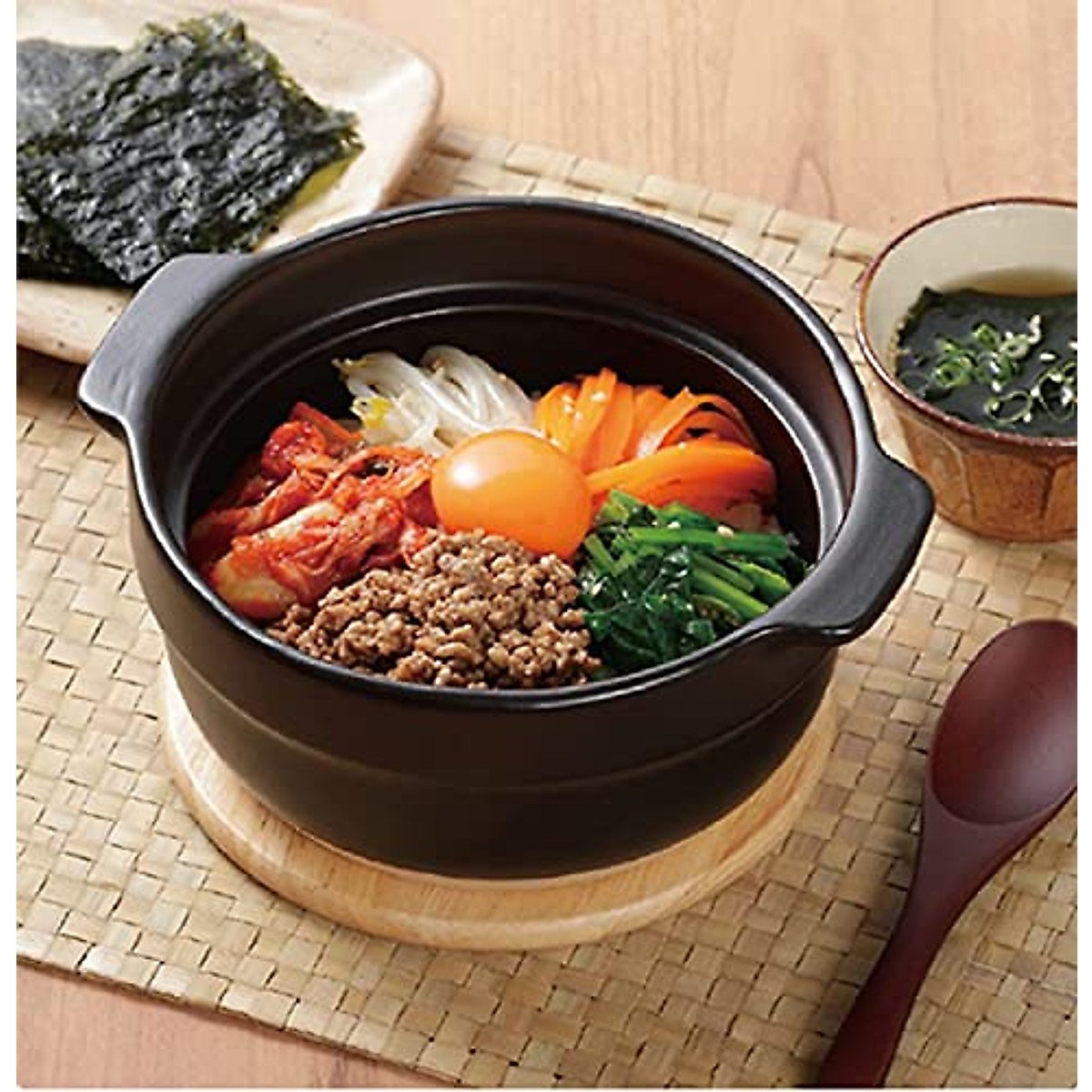 KAKUSEE-Kissui-Japanese Style Donabe Earthenware Clay Pot Hot Pot Rice Cooker, Small Size, for one serving