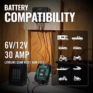 Battery Tender 30 AMP MPPT Solar Charge Controller with LCD Screen for use with 12 Volt/24 Volt Lead Acid, AGM, Gel, and 12 Volt Lithium Batteries