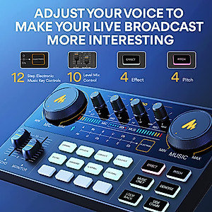 MAONO Podcast Equipment Bundle Audio mixer All-in-One Podcast Production Studio with 3.5mm Microphone for Live Streaming, Podcast Recording, PC, Smartphone, DJ MaonoCaster Lite (AU-AM200-S6 Black)