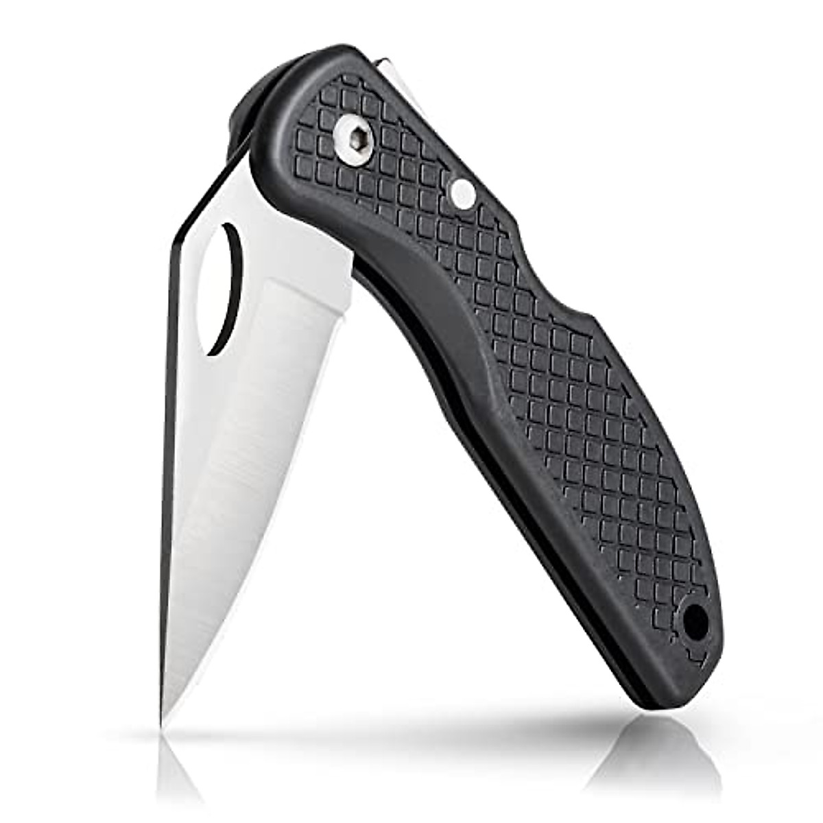 Maxam Falcon VII Lockback 7 (Open) Inch Pocket Knife - Stainless Steel Honed Blade, Textured No-Slip Handle, Carry Clip
