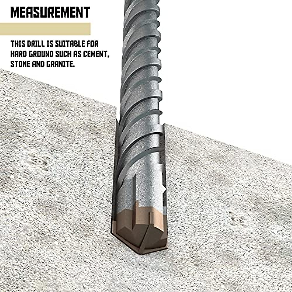 TANG SDS Plus 1-1/4 Inch x 13-3/4 Inch Roatry Hammer Drill Bit for Concrete Brick Cement Surface