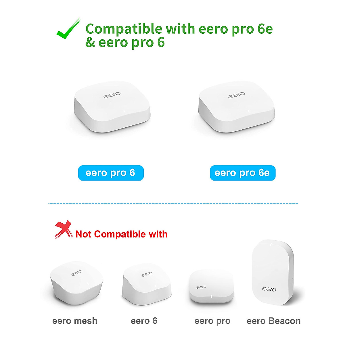 COOLWUFAN Wall Mount Holder for eero Pro 6/6E Home WiFi System - Simple and Sturdy Stand Bracket for Tri-Band Mesh Wi-Fi 6 System (White, 3 Pack)