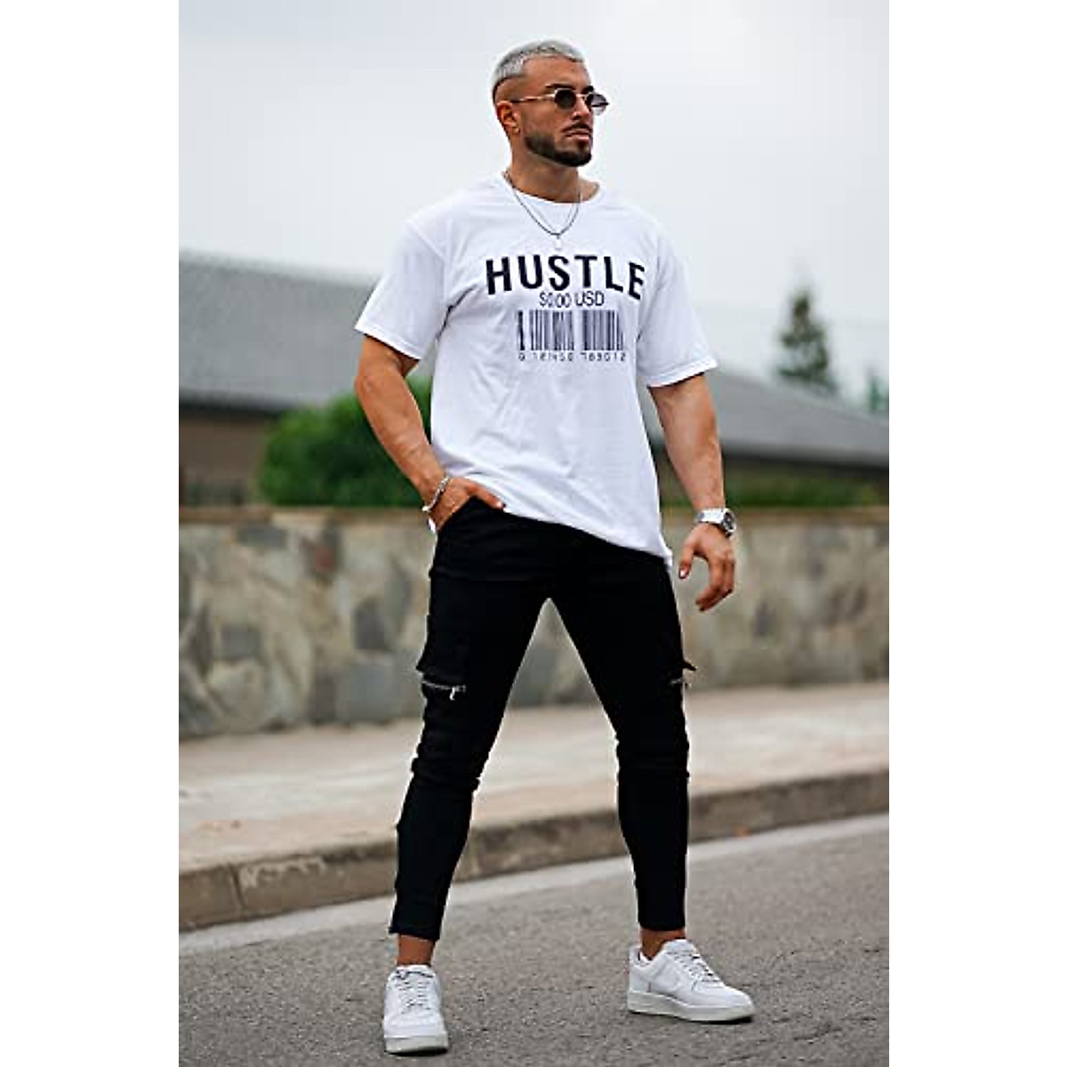 GINGTTO Black Jeans for Men Stretch Fit Skinny Denim Pants for Men Slim Size 32