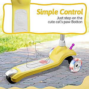 3 Wheel Electric Scooter for Kids, Gobazaar Kids Electric Scooter, 3 Wheel Kids Electric Scooter for Boys/Girls Ages 2-10, Adjustable Height, Fun LED Flashing Wheels Great Gifts