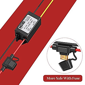24V to 12V Converter with Fuse Waterproof and Wire Terminal Block, More Safe 18V to 12V Step Down Converter 5A 60W, DC to DC Converter for Golf Cart Light Truck Vehicle Boat (Accept DC 15-40V Inputs)