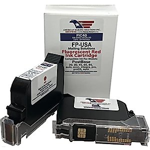 FP PostBase PIC40 High Capacity Fluorescent Red Ink Cartridge Set Franco Postalia