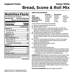 Augason Farms Honey White Bread Scone & Roll Mix Emergency Food Storage #10 Can