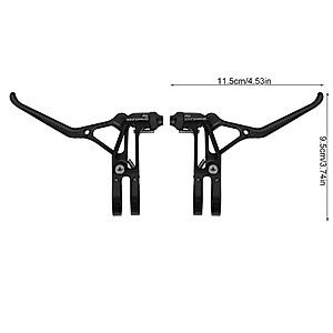 VGEBY 1 Pair Bike Brake Lever, Adjustable Crossing Brake Lever Set Mountain Bike Brake Handlebar Braking Lever Handle(All Black) and Spare Supplies and Spare Parts