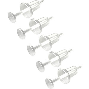 5pc 20g Stud Earrings Cartilage Piercing Flexible Bioflex Clear Ear Lobe Retainer Bioplast Invisible Jewelry Work School X-Ray