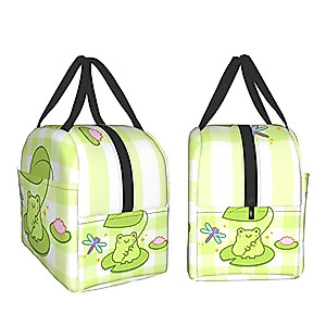 Insulated Lunch Bag Reusable Lunch Box, Cooler Lunch Tote Bag for Teen Girls Boys Women Men School Picnic Office Work, Cute Frog Gift