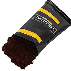 Colonial Coffee Packets, Pre Ground Coffee Packs, French Vanilla Flavored Coffee, Bulk Single Pot Bags for Drip Coffee Makers, (2.5 oz Bags, Pack of 32)