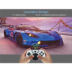 VISIONHMD Wireless Racing Wheel or Steering Wheel for PS4/PS4 SLIM/PS4 Pro,Compatible With Steam Gaming, Android and iOS,MAC,With 2 Remappable Buttons (White)