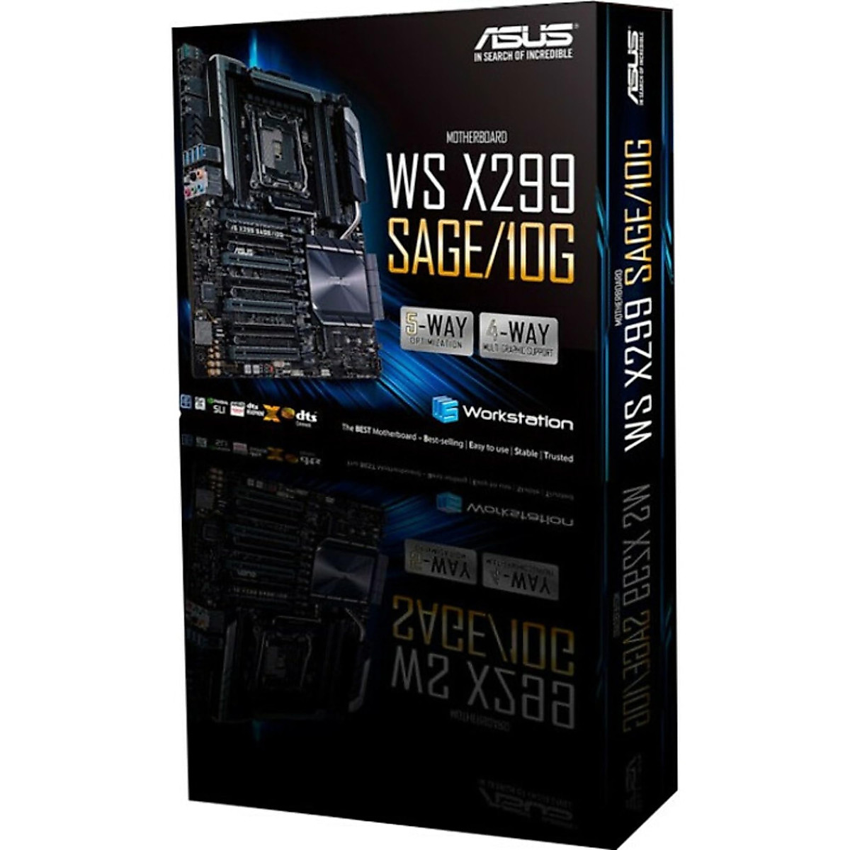 Asus WS X299 SAGE/10G Workstation Motherboard - Intel Chipset - Socket R4 LGA-2066 - SSI CEB - 1 x Processor Support - 128 GB DDR4 SDRAM Maximum RAM - 4.20 GHz O.C, 4.13 GHz O.C, 4 GHz O.C, 3.60 GH