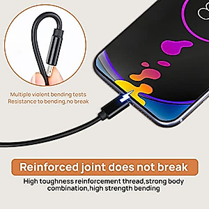 Multi USB Retractable Charger Cable,Arsiped 2 Pack 3 in 1 Multiple Charging Cord Adapter with Mini Type C Micro USB Port Connectors Compatible with Cell Phones Tablets Universal Use (3.3ft/Black) …