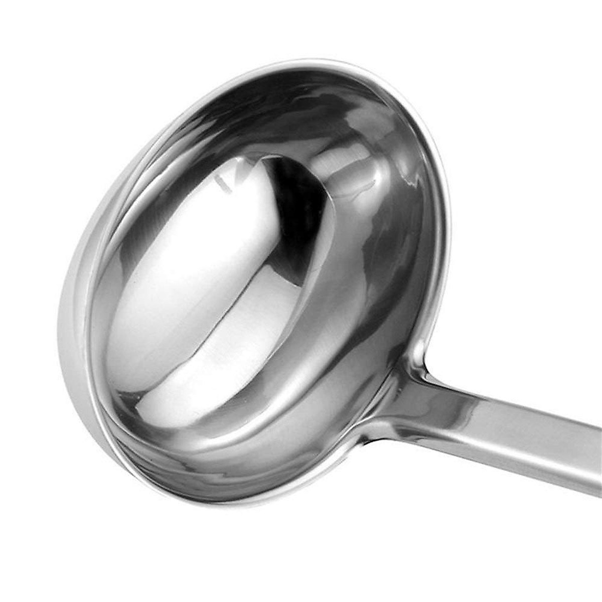 BUPEI Stainless Steel Soup Spoon Creative Curved Handle Cooking Soup Spoon Soup Spoon Soup Spoon Soup Shell Kitchen Utensils (Size : Capacity 240 ml)