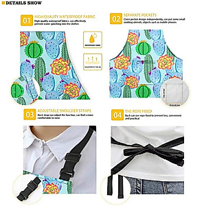 Dellukee Kitchen Adjustable Bib Apron With Pocket Pug Printed Women Men Cute Durable Waterproof Aprons For Home Restaurant BBQ, 36" x 28.6"