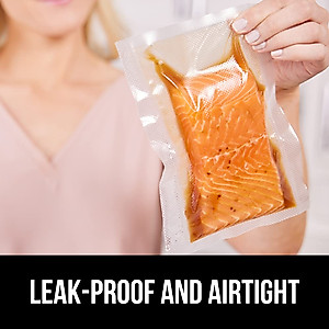 Gorilla Grip Airtight Vacuum Sealer Bags, 2 Pack, 6x Fresher Food, Pack A Meal Saver, Leakproof, Puncture Resistant, Prevents Freezer Burn, for Sous Vide, Microwave and Dishwasher Safe, 8 IN x 50 FT