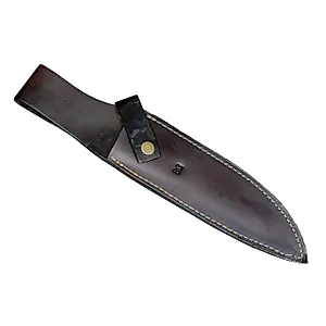 Brazilian Flame Camper Trout 8-Inch Stainless Steel Knife Full Tang with Imbuia Wood Handle, Premium Fixed Blade Knife with Leather Sheath for Camping, Hunting, Fishing, and Food Prep