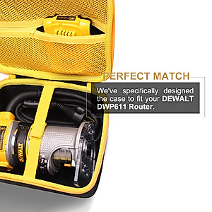 LTGEM Hard Case for DEWALT DCW600B / DWP611 20V Max XR Cordless Router - Travel Protective Carrying Storage Bag(Case Only)