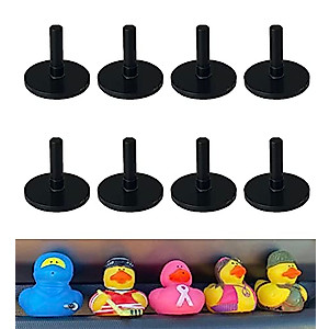 TEYOUYI 8pcs Duck Plug - Rubber Duck Mount,Flock Locker Rubber Duck Holder for Jeep Dash and Fixed Display,Gift for Jeep Lover,Black（Excluding Rubber Duck）