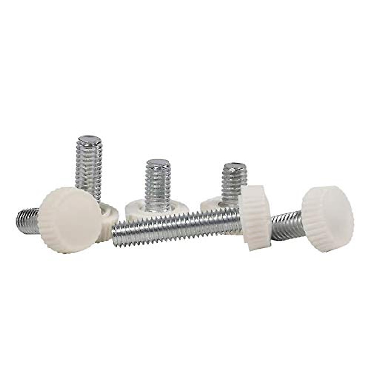 L-A M5x8mm Thumb Screw Knobs Grip Thumb Screw Threaded Knurled Knobs Grip (10 Pcs White）