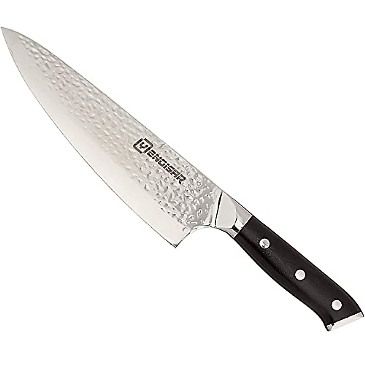 Yengisar Kitchen Knife – Chef Knife 8 Inches Cooking Knife Forged in Fire German High Carbon Stainless Steel Knife – Full Tang Hammered Finish Chopping Knife with Ergonomic Handle…