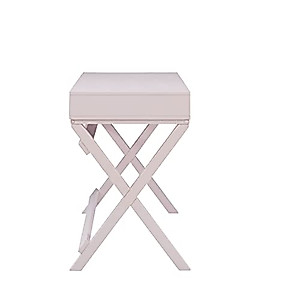 Linon Light Pink Rose Gold Hardware Jaycee X Base Writing Desk