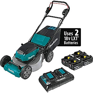 Makita XML07PT1 36V (18V X2) LXT® Brushless 21" Commercial Lawn Mower Kit with 4 Batteries (5.0Ah), Teal