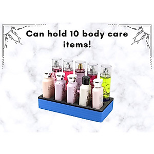 Polar Whale Lotion and Body Spray Stand Organizer Tray Blue Black Durable Foam Washable Waterproof Insert for Home Bathroom Bedroom Office 12 x 6 x 2 Inches 10 Slots